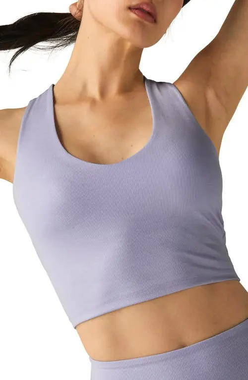 Beyond Yoga Glow On Rib Crop Tank - Blue Frost