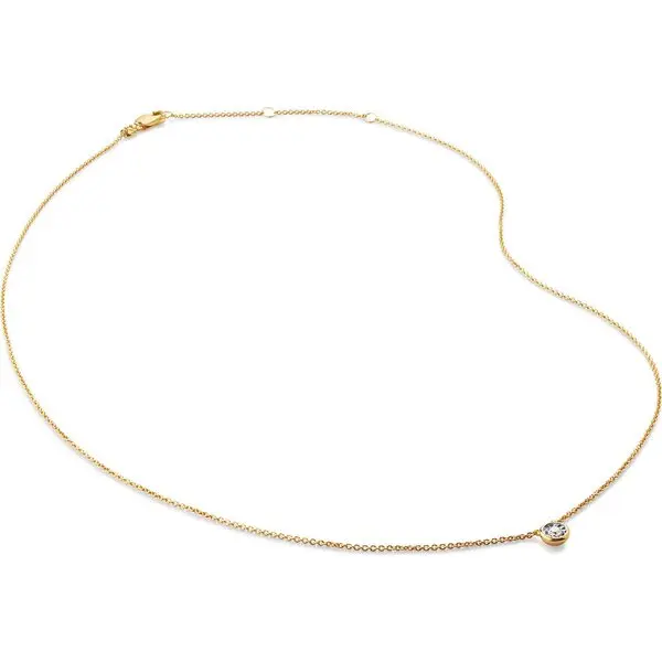 Monica Vinader Diamond Solitaire Pendant Necklace - 18k Gold Vermeil