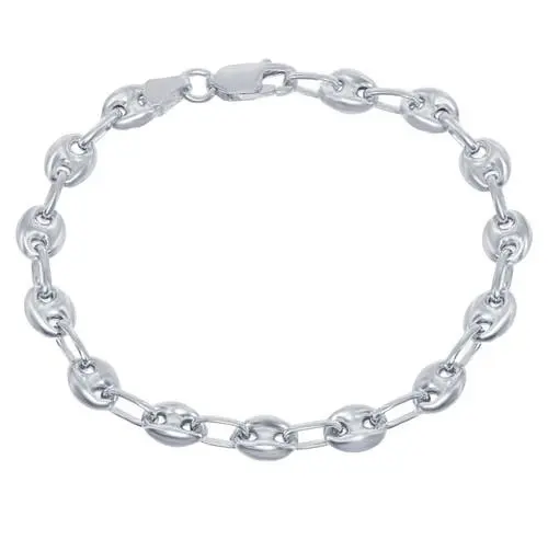 DONATELLO GIAN Name' Sterling Puffed Link Anklet