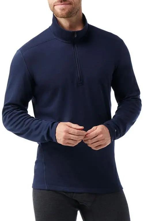 Smartwool Classic Thermal Merino Base Layer Quarter Zip Pullover - Deep Navy