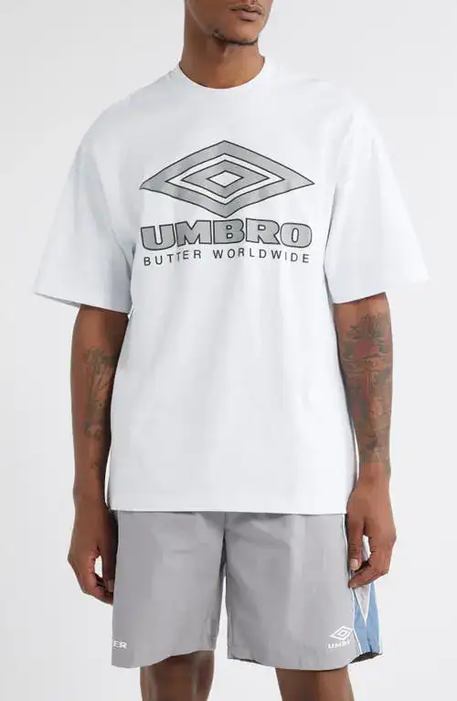 Butter Goods X Umbro Diamond Logo Graphic T-Shirt In White 50