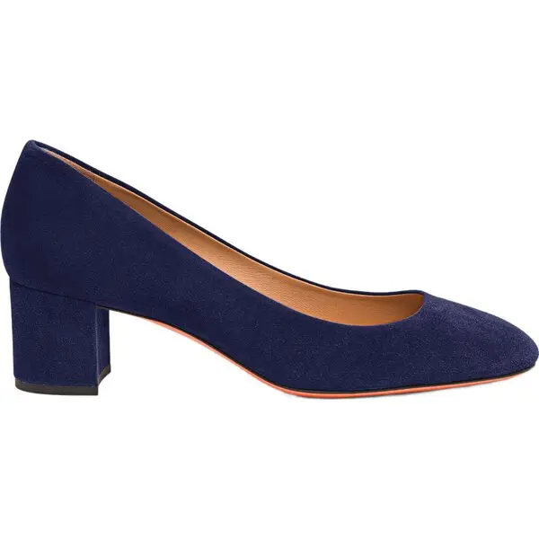 Santoni Suede Low-heel Pump - Blue