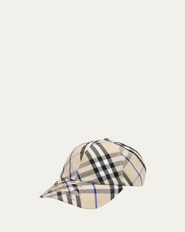 Burberry Check Ekd Baseball Cap - Lichen