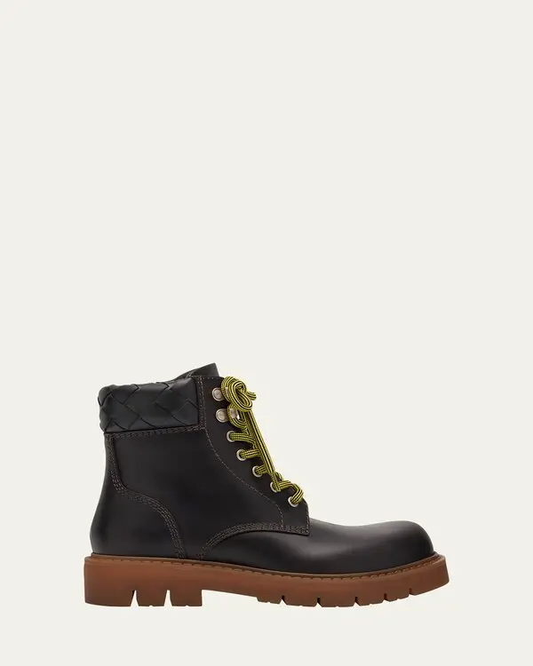 Bottega Veneta Haddock Intrecciato Combat Booties