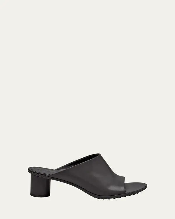 Bottega Veneta Atomic Leather Cylinder-heel Mules - Black