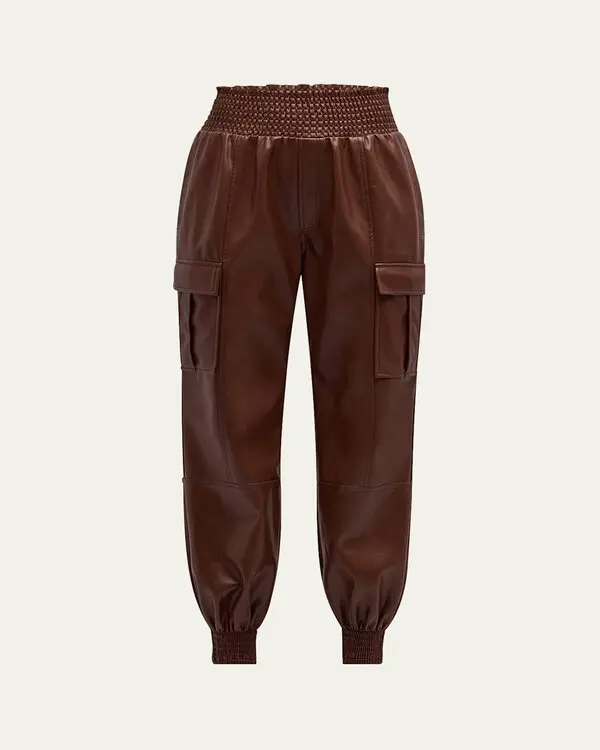 Cinq à Sept Jenning Vegan Leather Cargo Pants Espresso