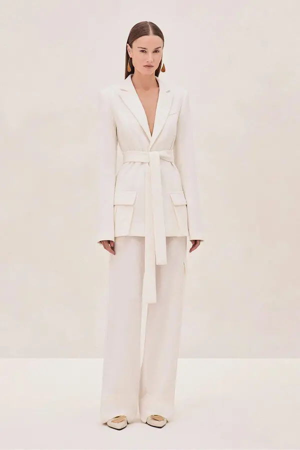 Alexis Bartan Belted Jacket - Neutral
