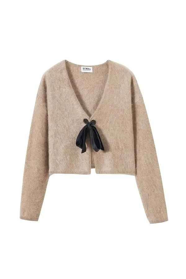 27 Miles Malibu Fuzzy Cashmere Tie Cardigan