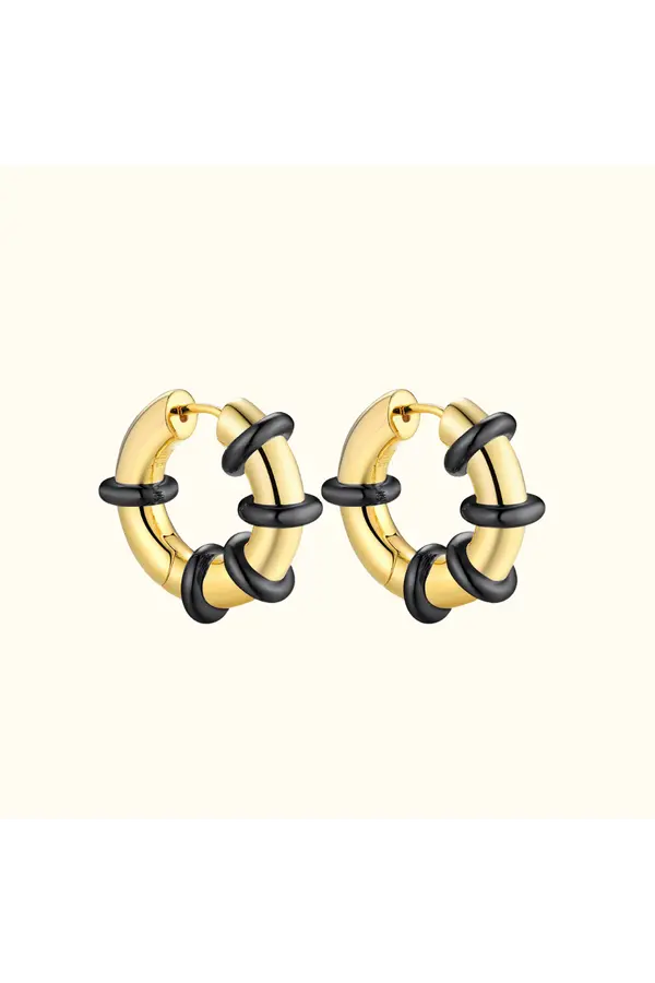 NORTON AND HODGES Hula Hoop Earrings - Black