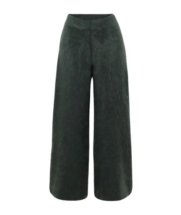 LISA YANG Ellery Brushed Cashmere Flared Pants - Green