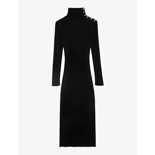 knee length dresses for ladies Plum Diamante Embellished Long Sleeve maxi dress – DIDI FASHION main image 0