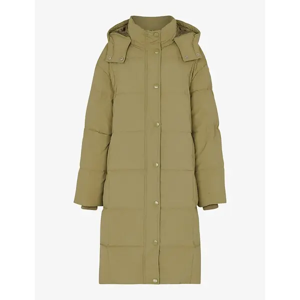 Whistles Relaxed-fit Hooded Quilted Shell Coat - Khaki/olive