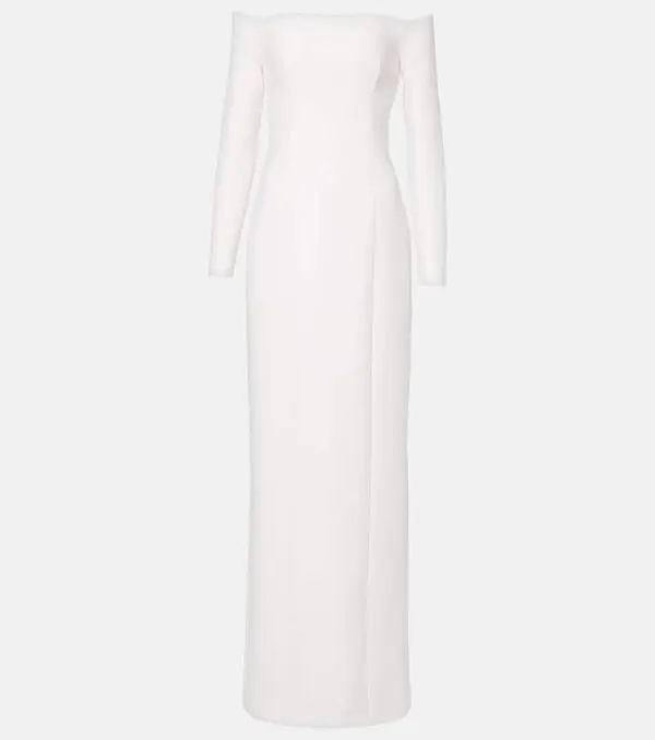 Safiyaa Bridal Off-shoulder Crêpe Gown