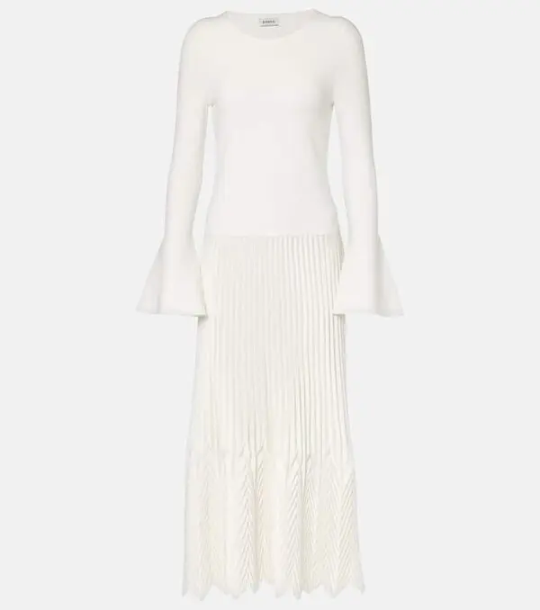 Simkhai Damoni Pleated Midi Dress - White