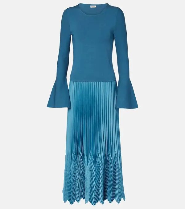 Simkhai Damoni Pleated Midi Dress - Blue