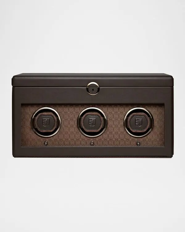 Wolf Earth Triple Watch Winder - Coffee