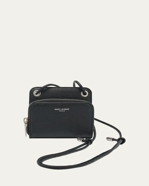 Saint Laurent Small Leather Crossbody Bag - Nero