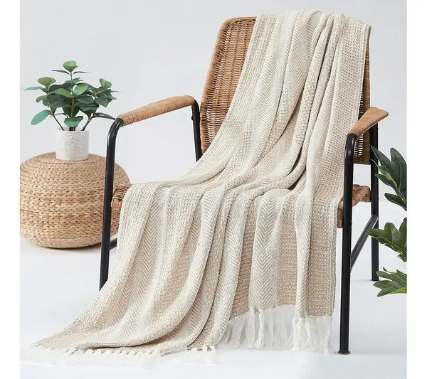 OCEANFRONT RESORT Textured Stripe 50x60 Throw