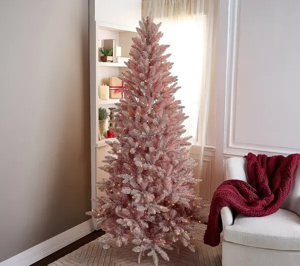 LWYA BY KIM GRAVEL As Is 7' Christmas Tree With Color Flip Leds Kim Gravel