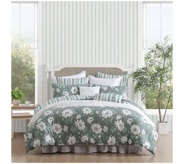 Laura Ashley Wisley Floral Full/queen Comforter Sham Set
