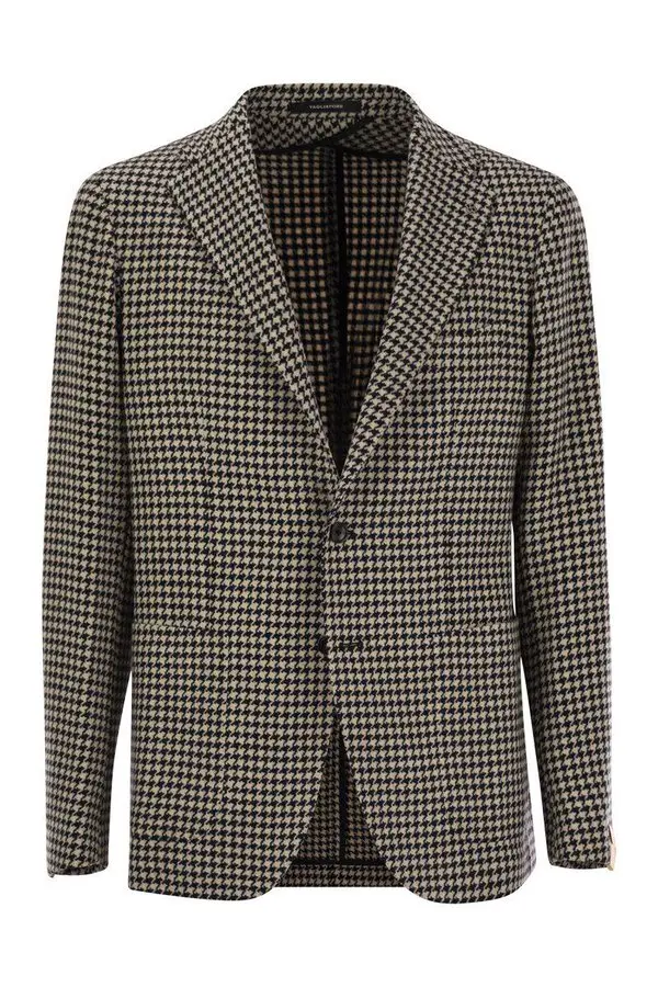 Tagliatore Houndstooth Virgin Wool-blend Jacket