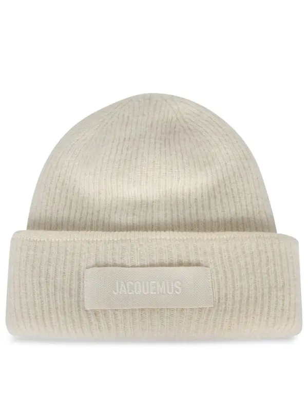 Jacquemus Ribbed Knit Hat - White