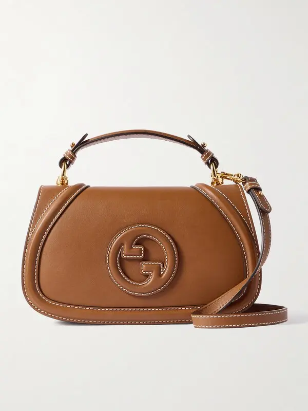 Gucci Blondie Leather Shoulder Bag - Brown