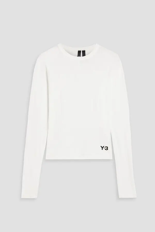 Y3 Logo-print Cotton-jersey Top - White