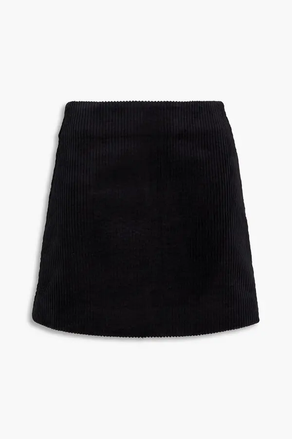GANNI Cotton-blend Corduroy Mini Skirt - Black