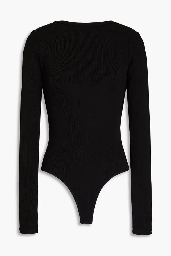 GOLDSIGN Cutout Ribbed-jersey Bodysuit