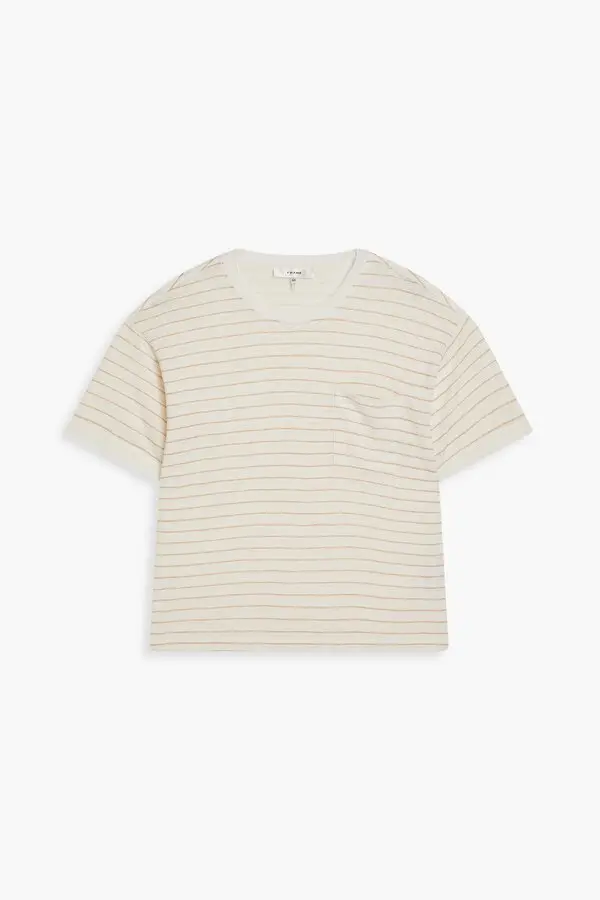 FRAME Striped Linen-jersey T-shirt