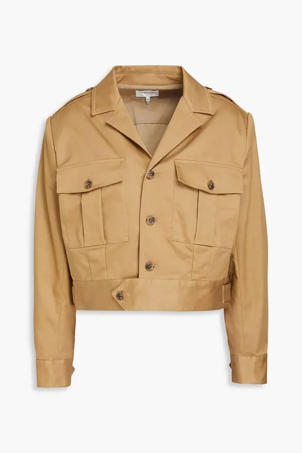 FRAME Pleated Cotton-blend Twill Jacket