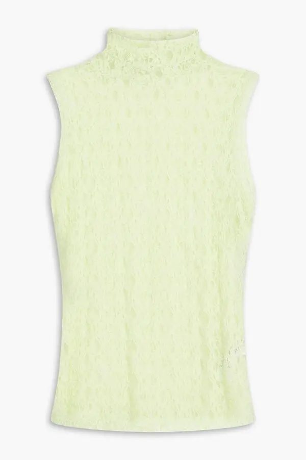 FRAME Stretch-lace Turtleneck Top