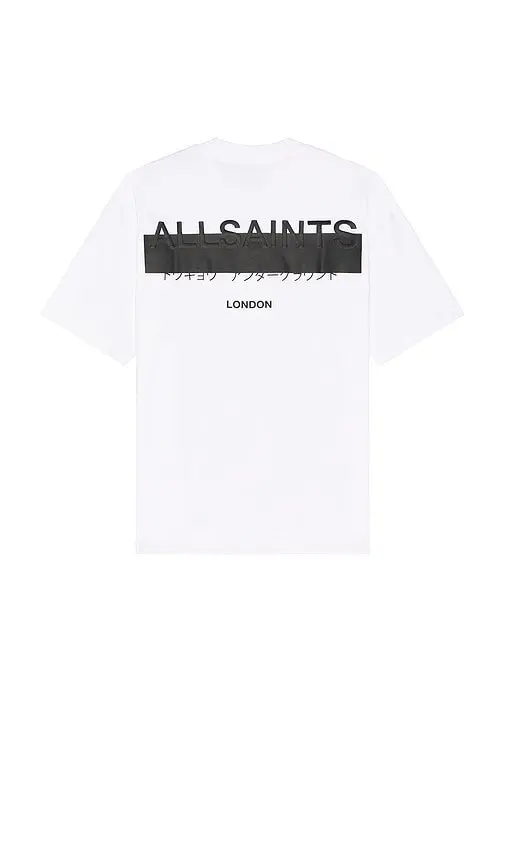All Saints Redact Short Sleeve Crew In White - Ashen White