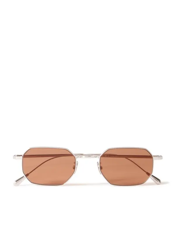 CUTLER AND GROSS 0005 Round-frame Rhodium Sunglasses