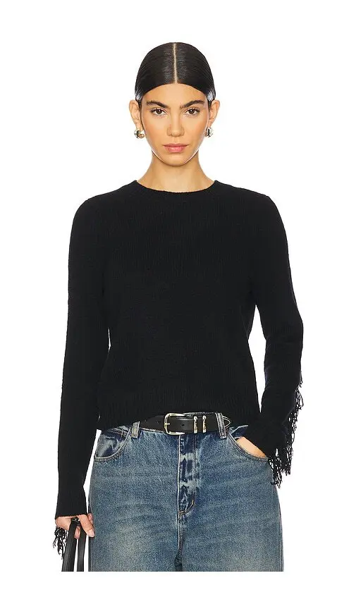 Autumn Cashmere Fringed Crewneck Pullover