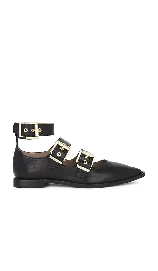 All Saints Susan Buckle Mary Jane - Black & Warm Brass