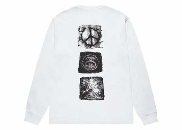 StÜssy Mono Long Sleeve Tee Shirt - White