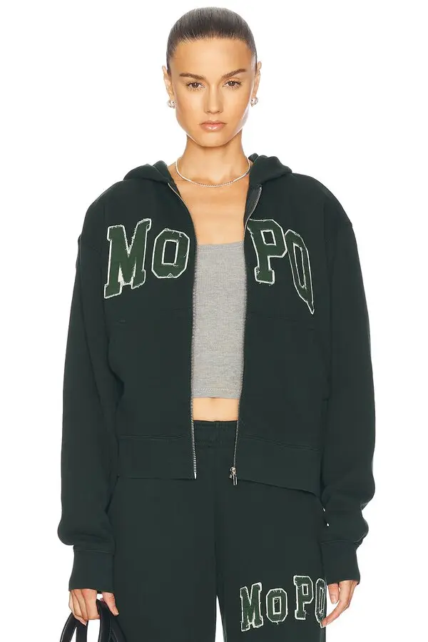 MUSEUM OF PEACE & QUIET University Zip Up In Dark Green