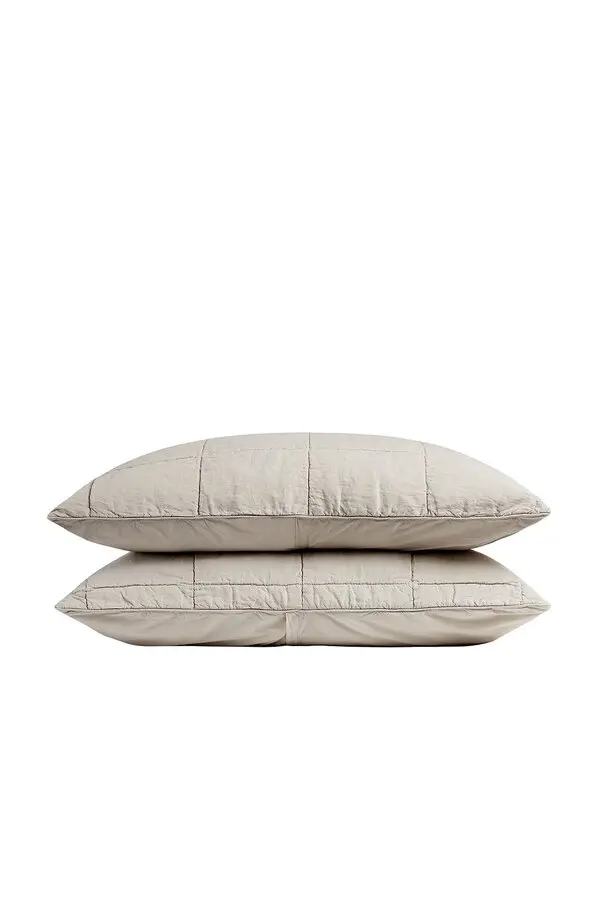 PARACHUTE Linen Box Quilted Sham Set - Bone