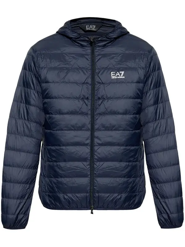 Emporio Armani Logo-print Padded Jacket - Blue