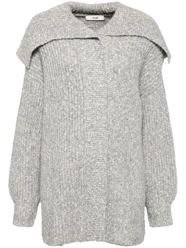 B+AB Exaggerated-collar Cardigan - Grey