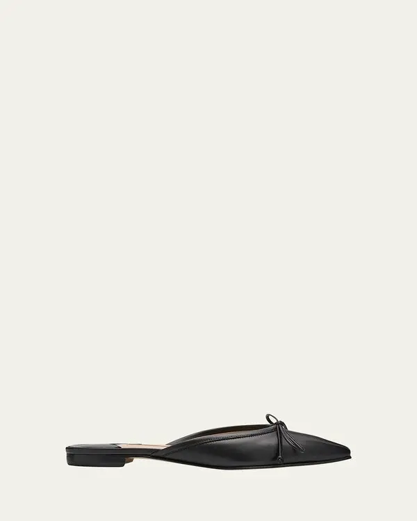 Manolo Blahnik Lambskin Ballerina Mules - Black