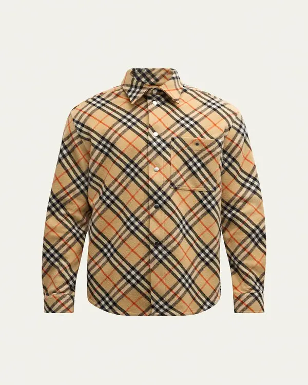 Burberry Check Wool Button-down Shirt