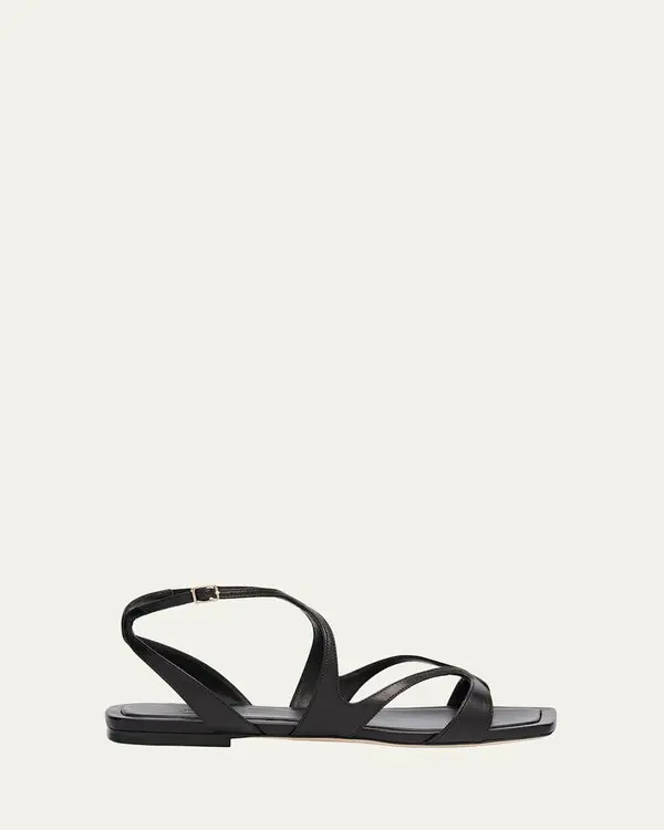JIMMY CHOO Ayla Strappy Leather Sandals - Black
