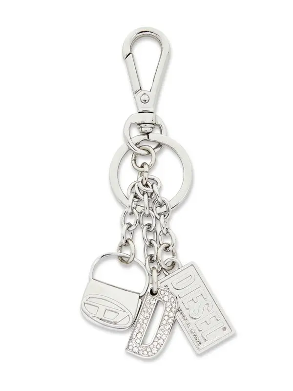 Diesel 1dr Charm Keyring - Silver