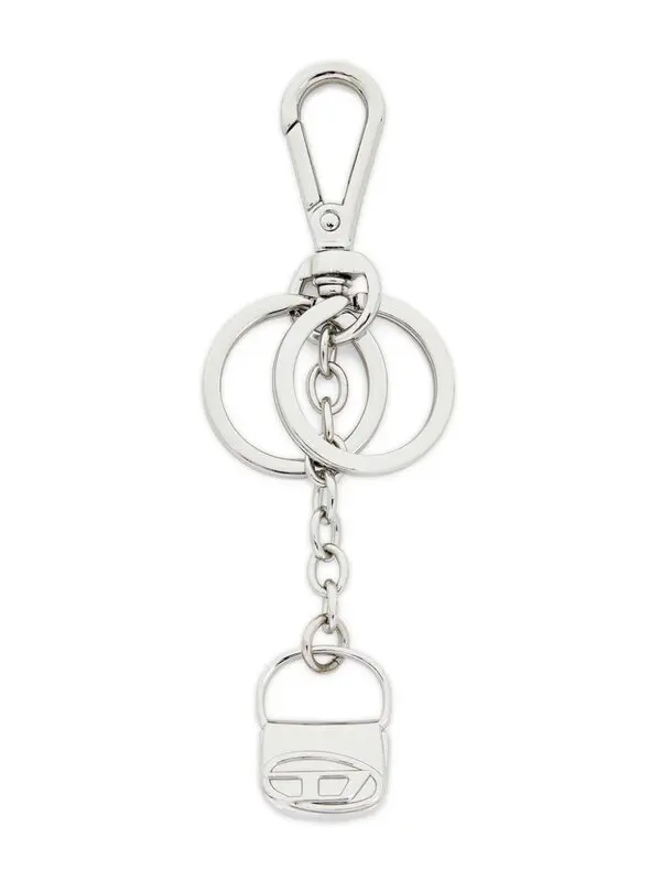 Diesel 1dr Charm Keyring - Silver