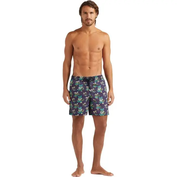 Vilebrequin Landscape Turtle Swim Trunks - Minuit