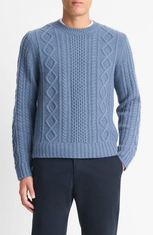 Vince Wool Aran Cable Crewneck Sweater
