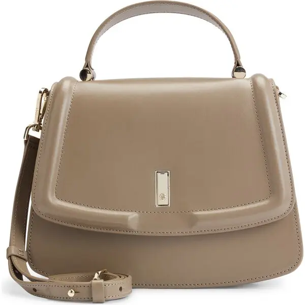 Hugo Boss Ariell Leather Top Handle Bag - Medium Brown
